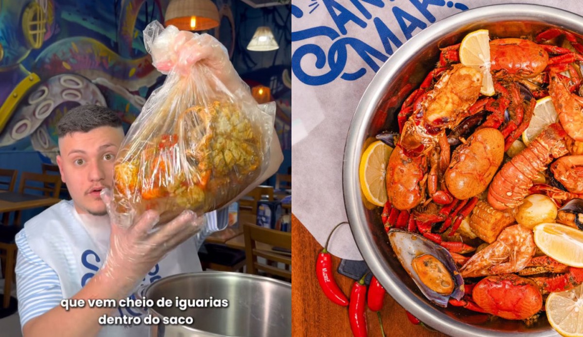 Saco de frutos do mar? Prato típico dos EUA viraliza em SP e divide ...