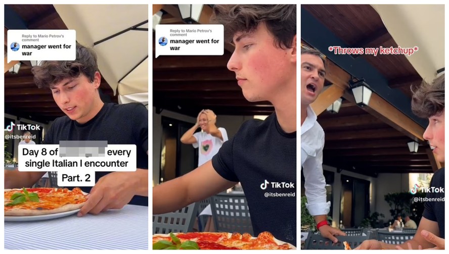 Tiktoker coloca ketchup na pizza em restaurante na Itália e reação do ...